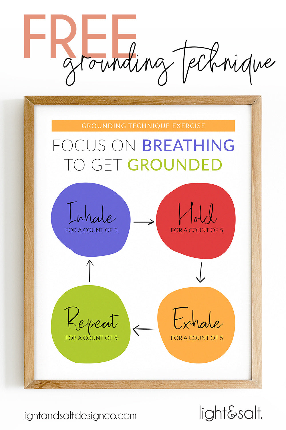 [March FREEBIE] 😌 Mindfulness Breathing, Grounding Technique Poster 🧘 ...