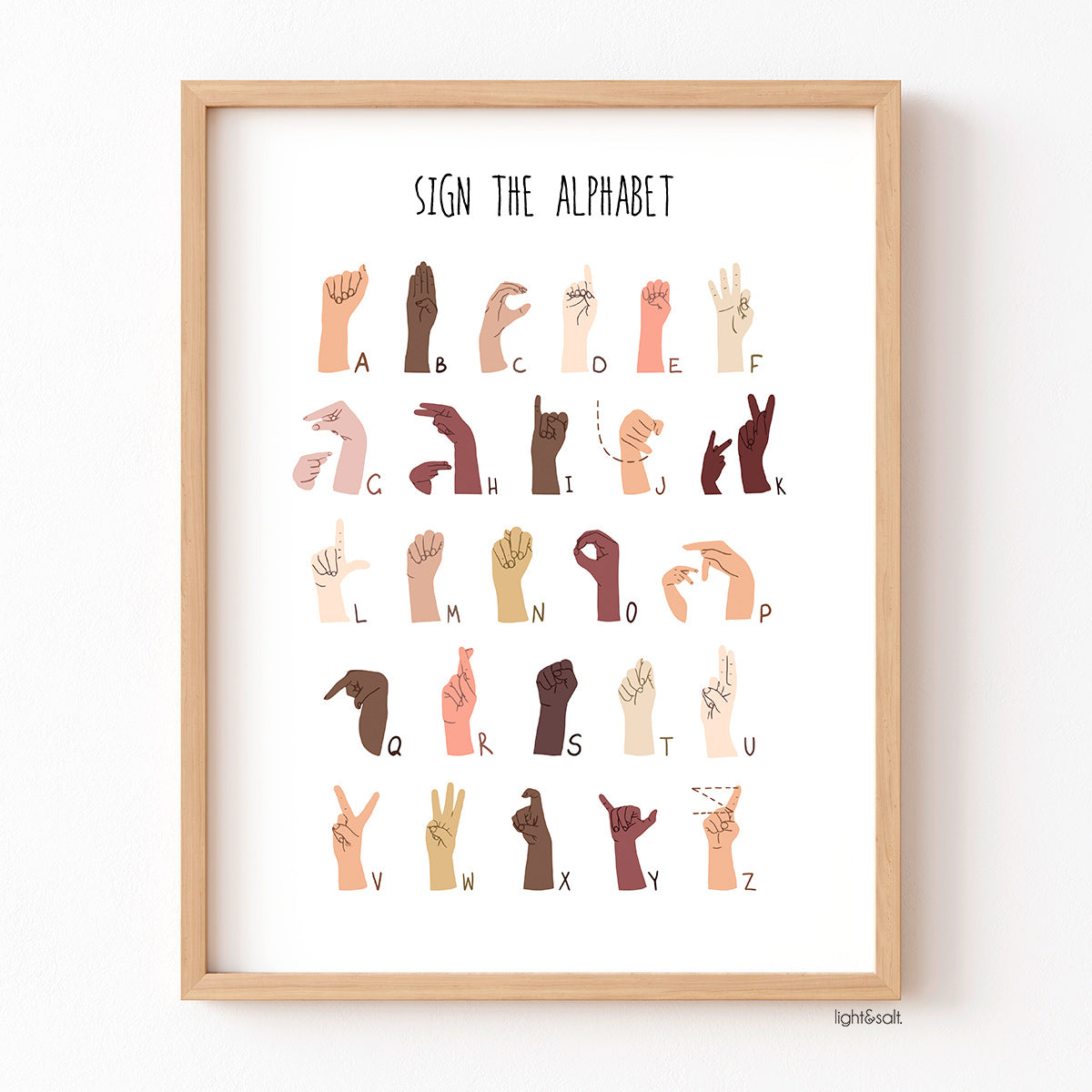 ASL alphabet poster – LightandSaltDesign