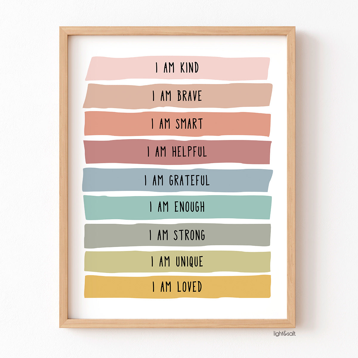 I am... poster, positive affirmations – LightandSaltDesign