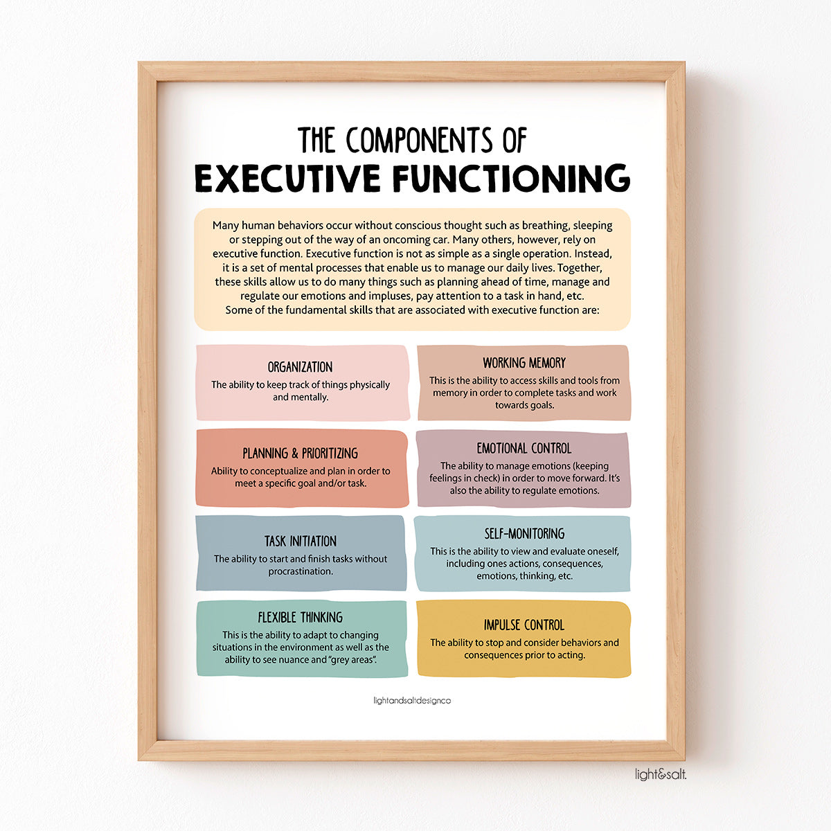 Executive functioning poster, ADHD printable – LightandSaltDesign