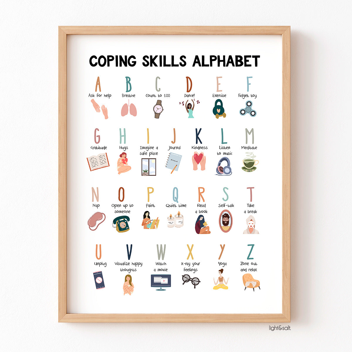 Coping skills alphabet poster – LightandSaltDesign