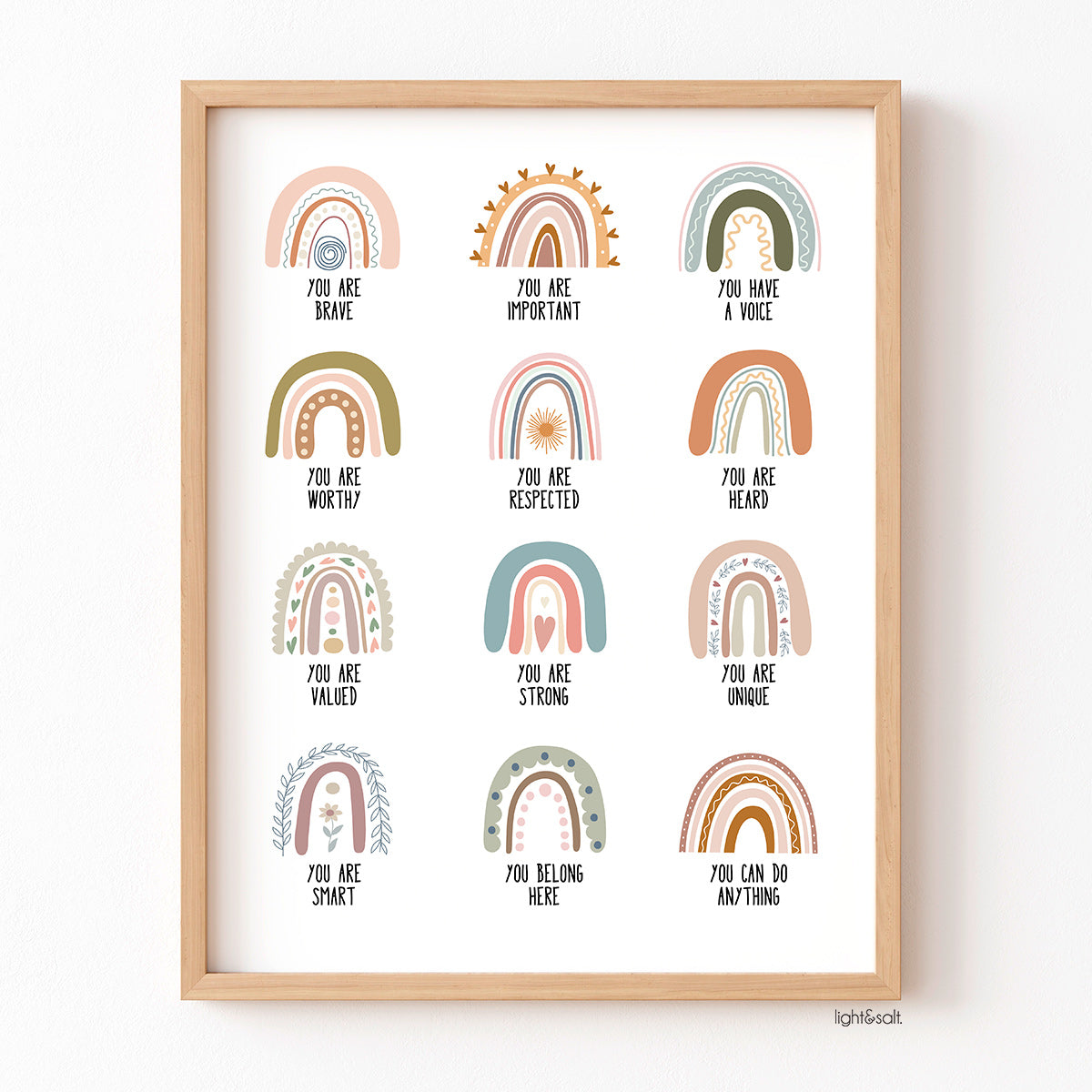 Daily affirmations Rainbow poster – LightandSaltDesign