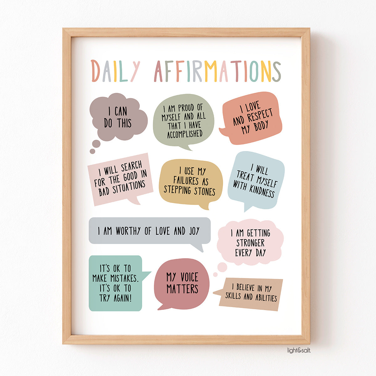 Daily affirmations poster – LightandSaltDesign