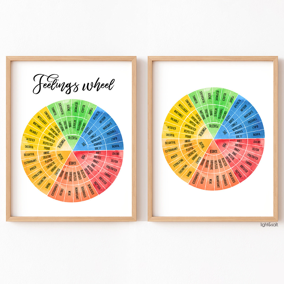Feelings wheel poster set of 2 – LightandSaltDesign