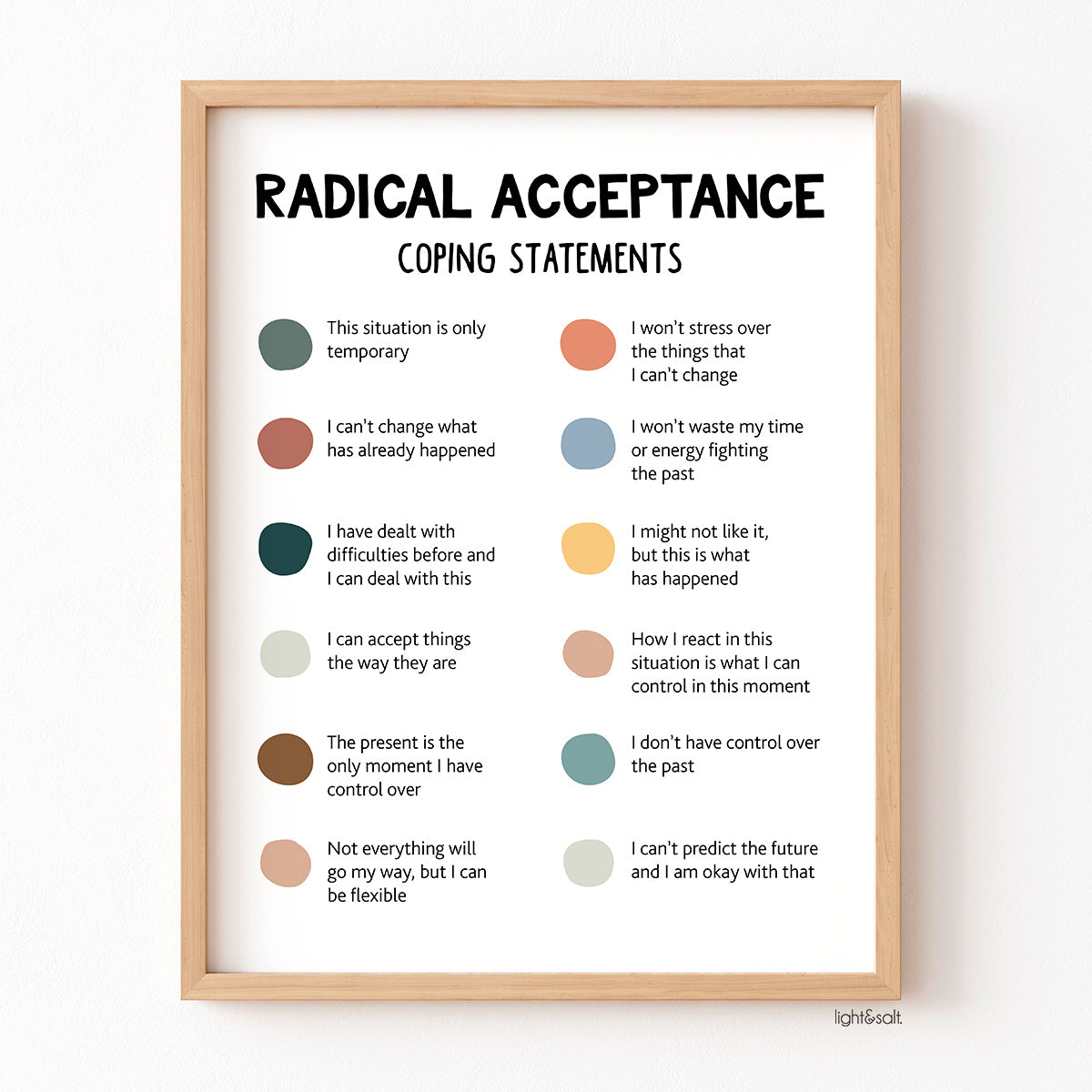 Radical acceptance coping statements poster – LightandSaltDesign