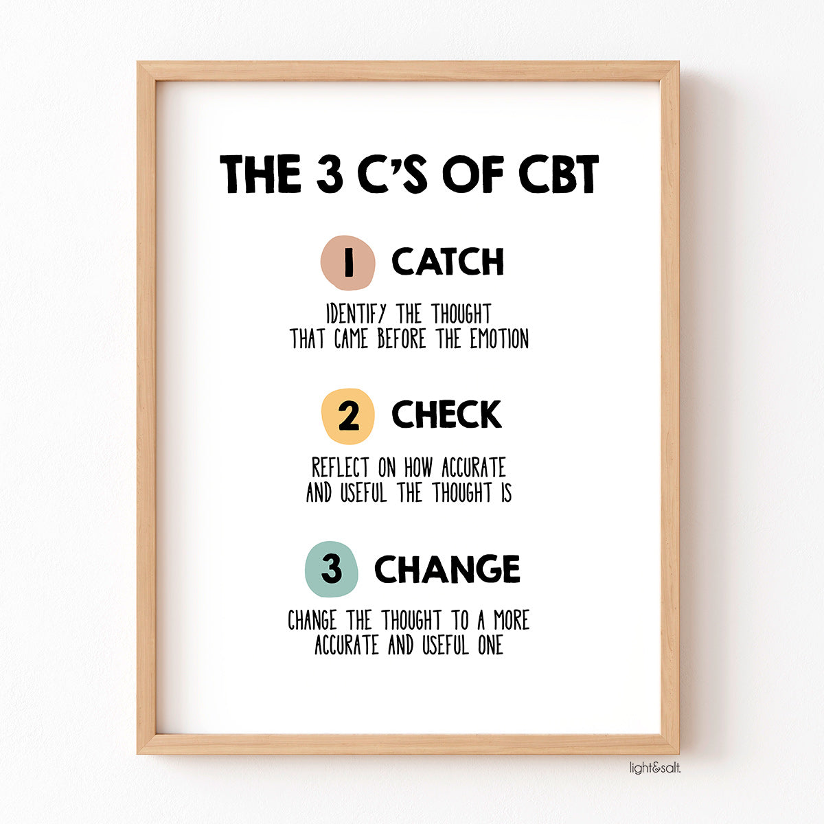 The 3 C's of CBT poster – LightandSaltDesign