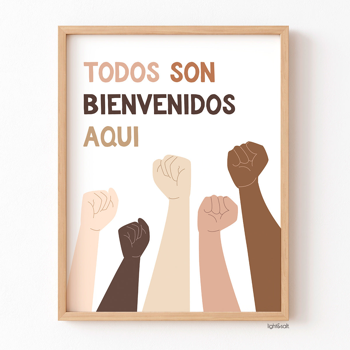 Todos son bienvenidos aqui, spanish poster – LightandSaltDesign