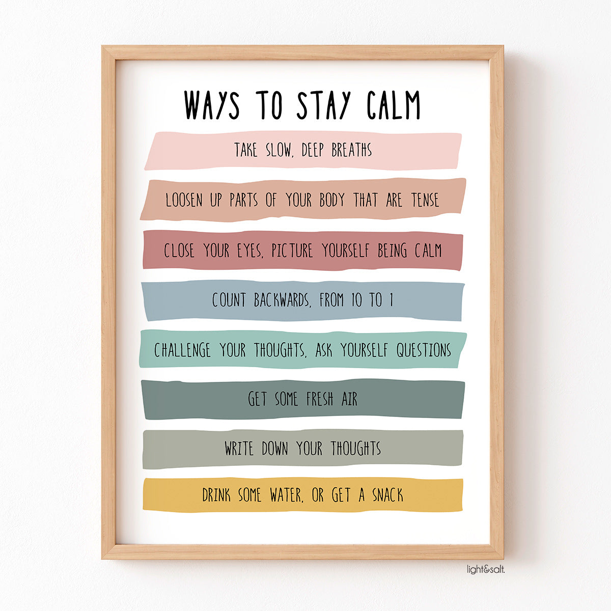 Ways to stay calm, anxiety poster – LightandSaltDesign