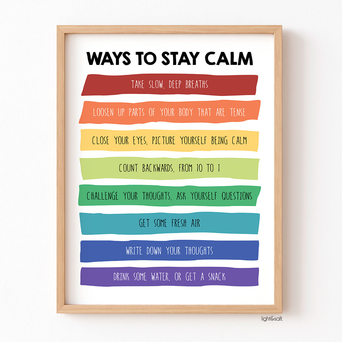 Ways to stay calm, anxiety poster – LightandSaltDesign