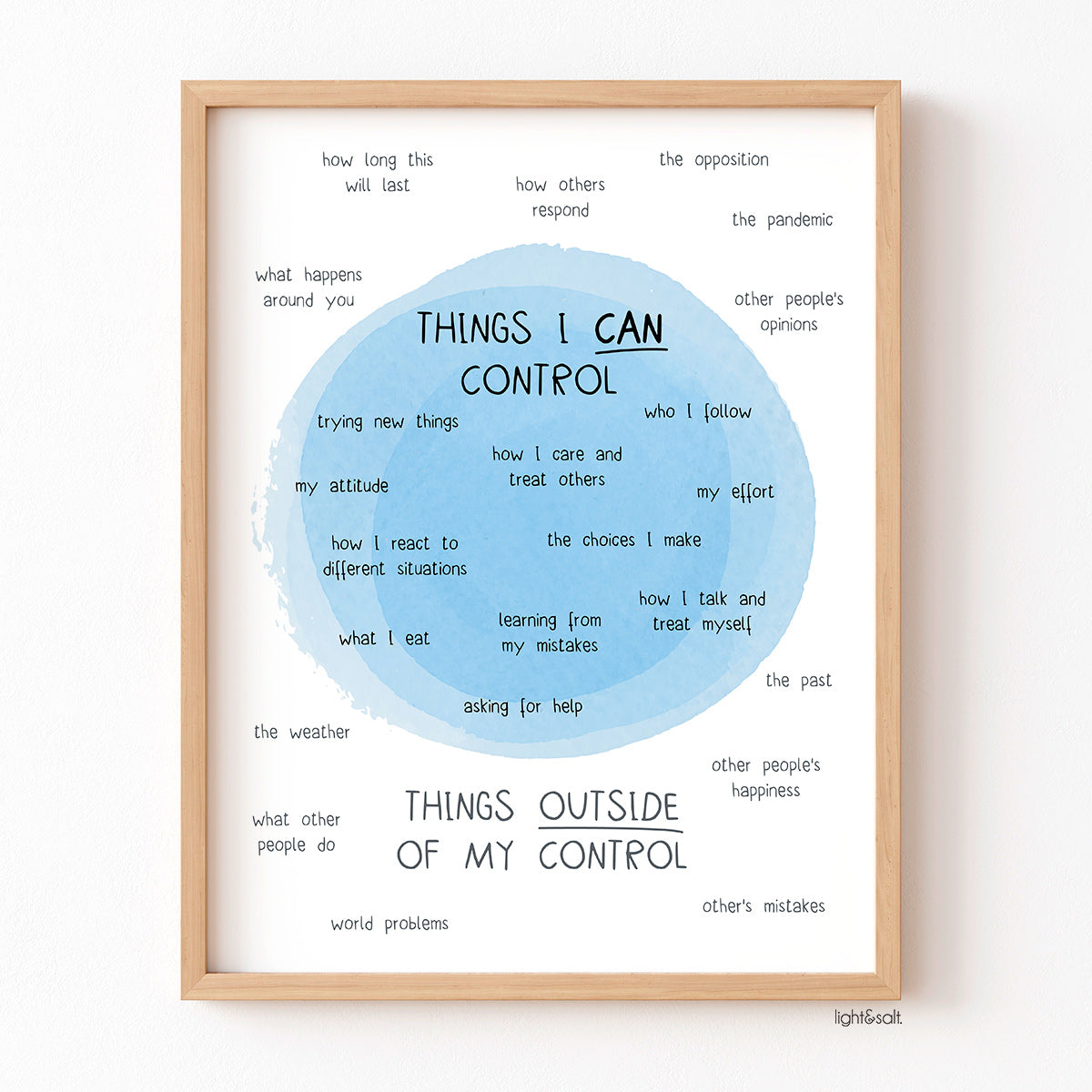 Circle of control poster, things I can and cannot control ...