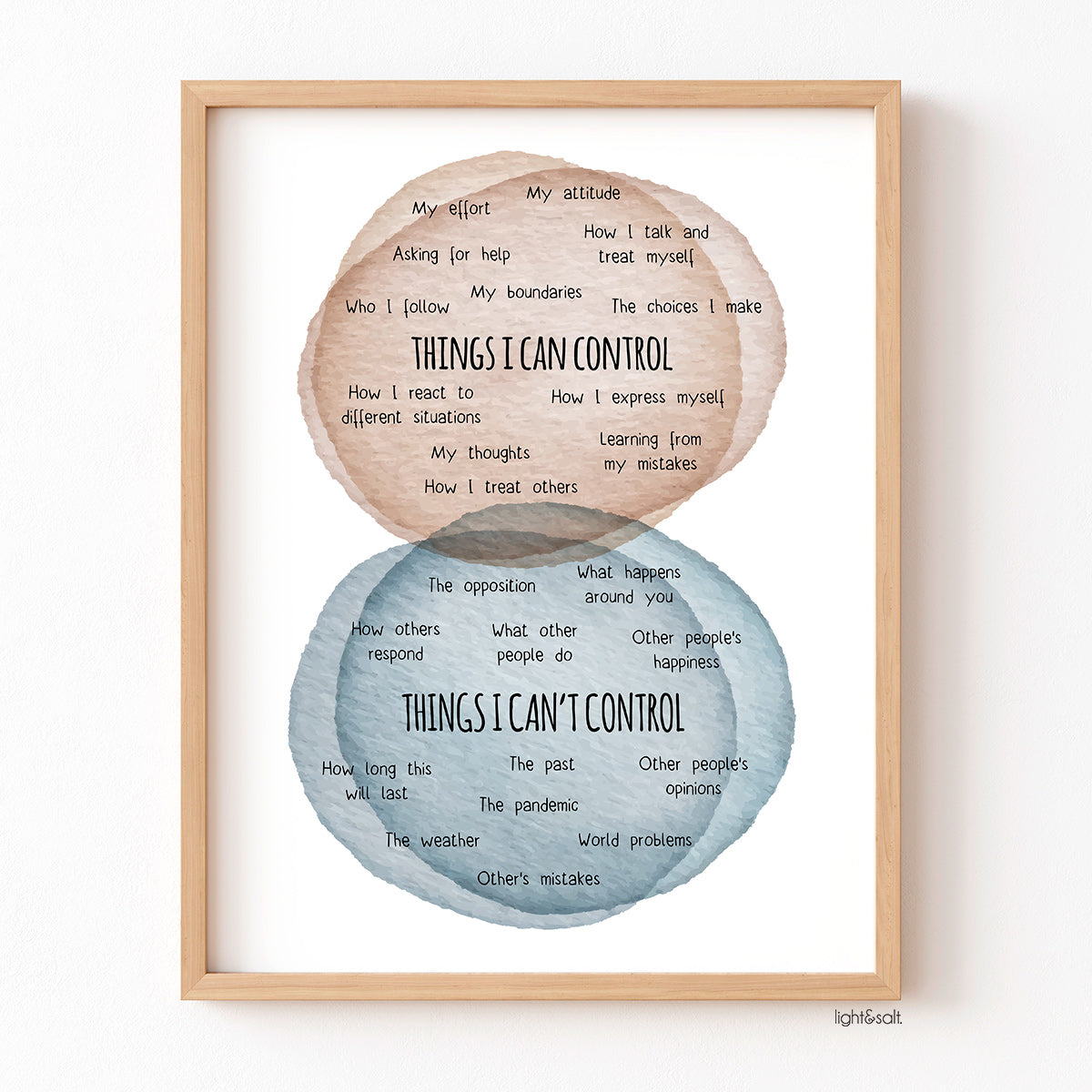 Circle of control poster, things I can and cannot control ...