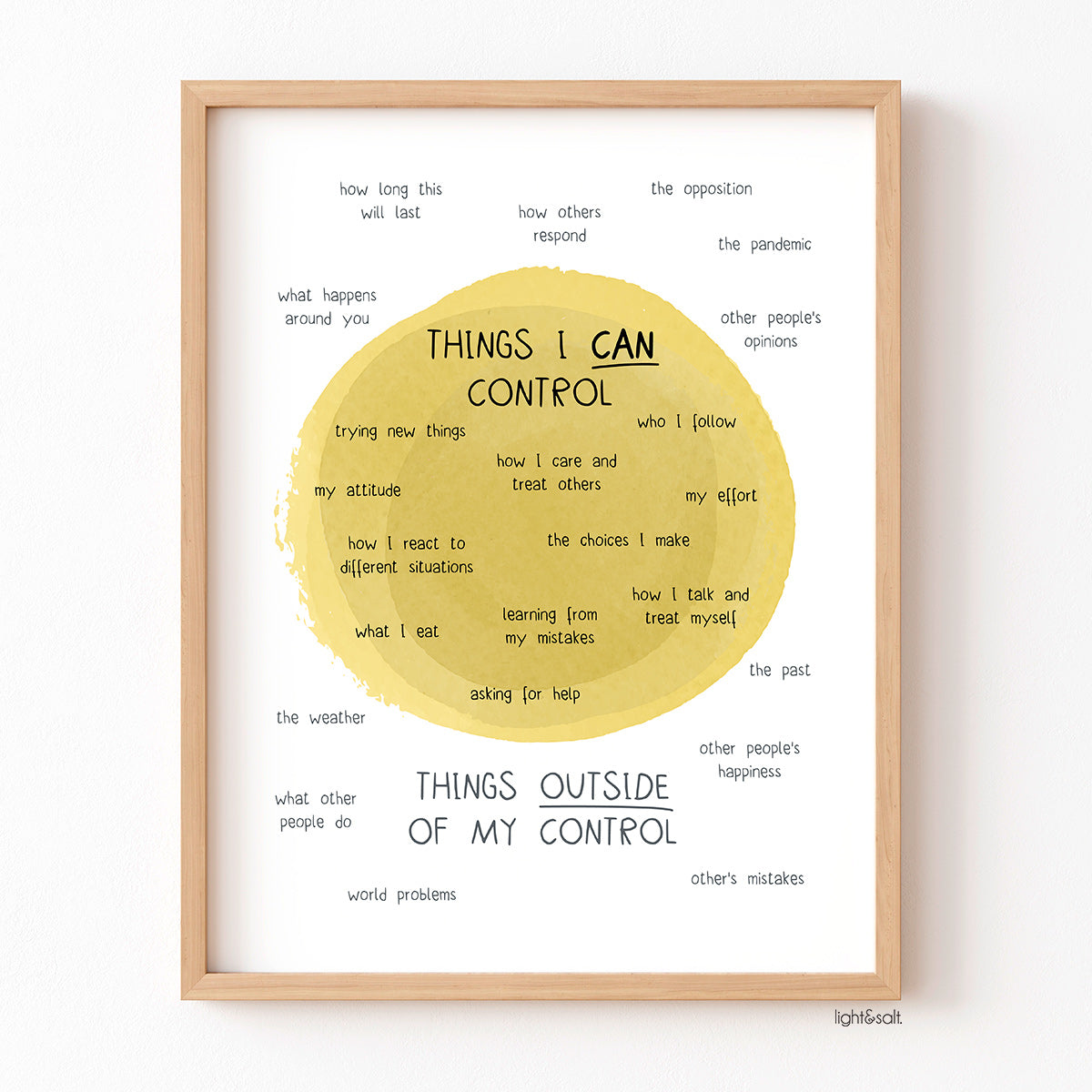 Circle of control poster, things I can and cannot control ...