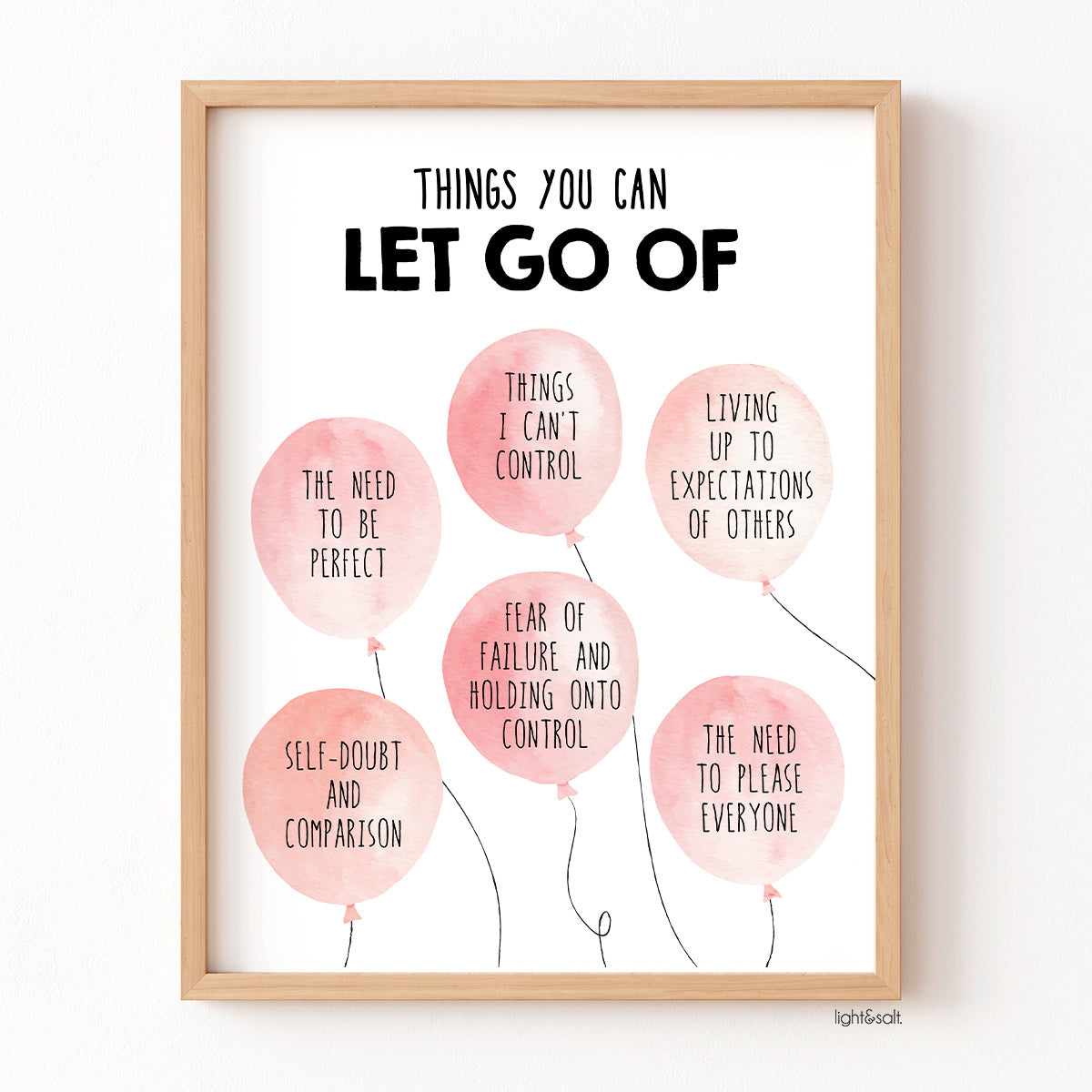 Things you can let go of poster – LightandSaltDesign