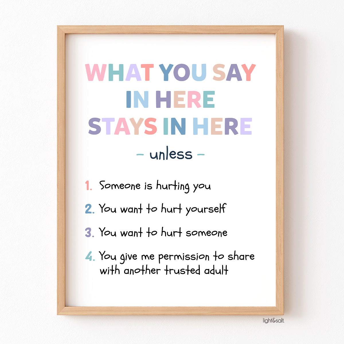 What you say in here stays in here, confidentiality poster, pink and p ...