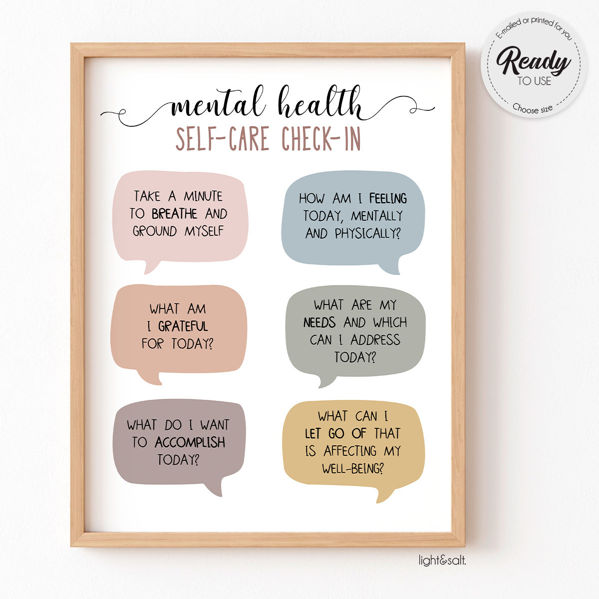 Mental health check-in poster – LightandSaltDesign