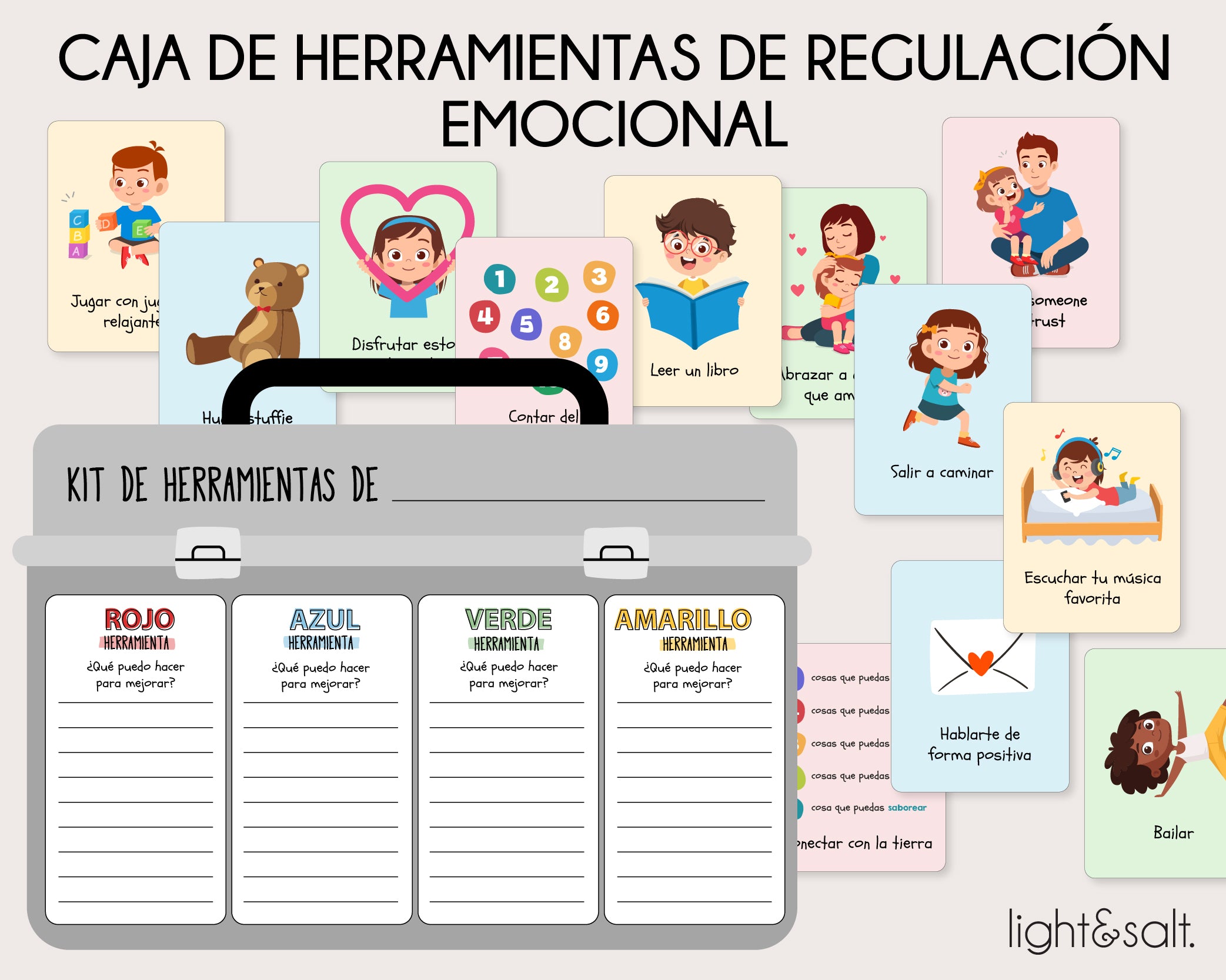 Spanish Emotional Regulation Coping Skills Tool Box – LightandSaltDesign