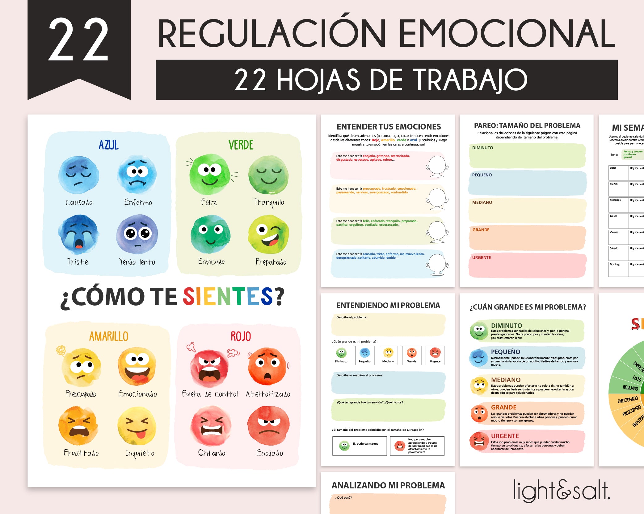 Spanish Emotional regulation worksheets – LightandSaltDesign