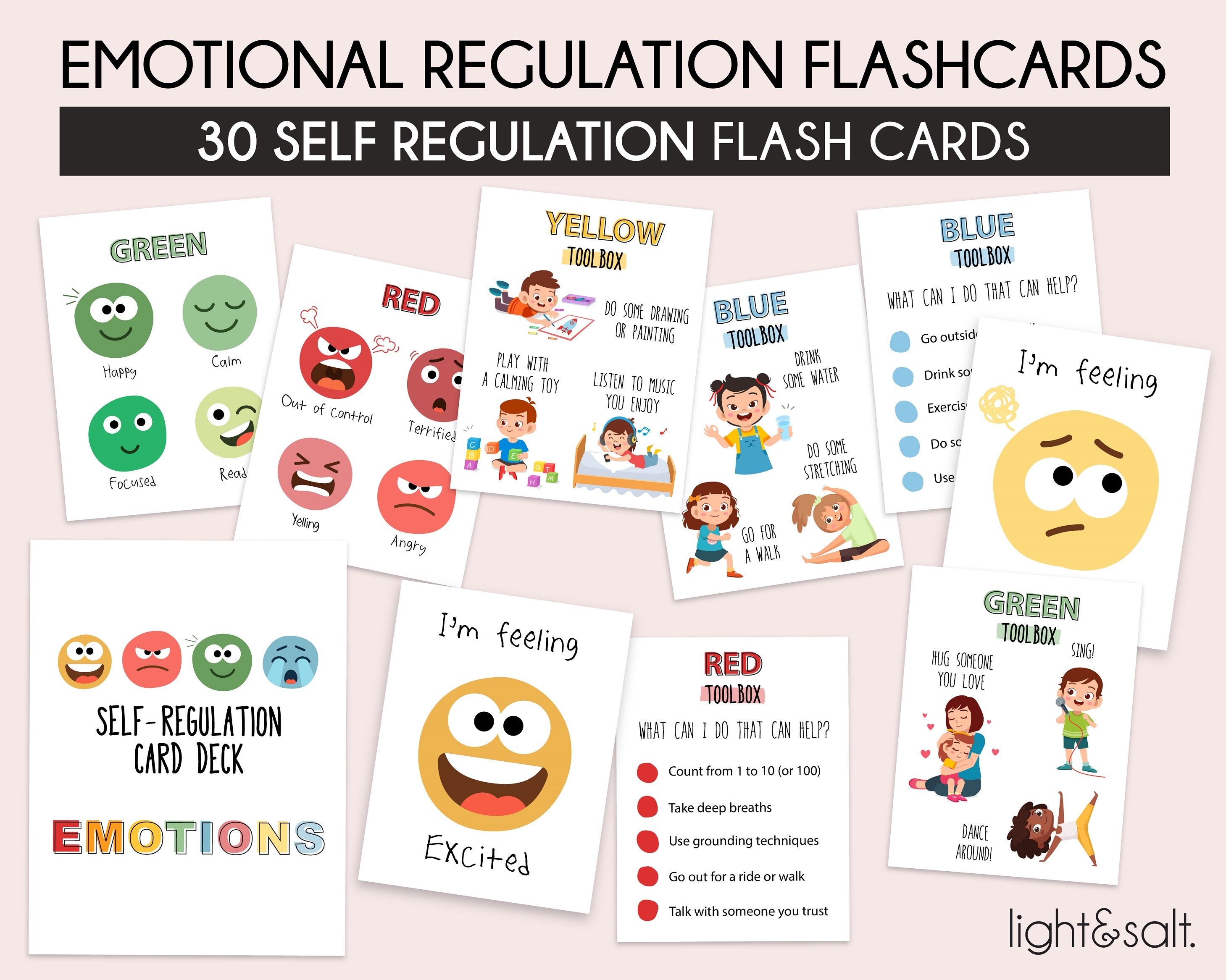 Emotional Regulation Coping Skills Cards – LightandSaltDesign