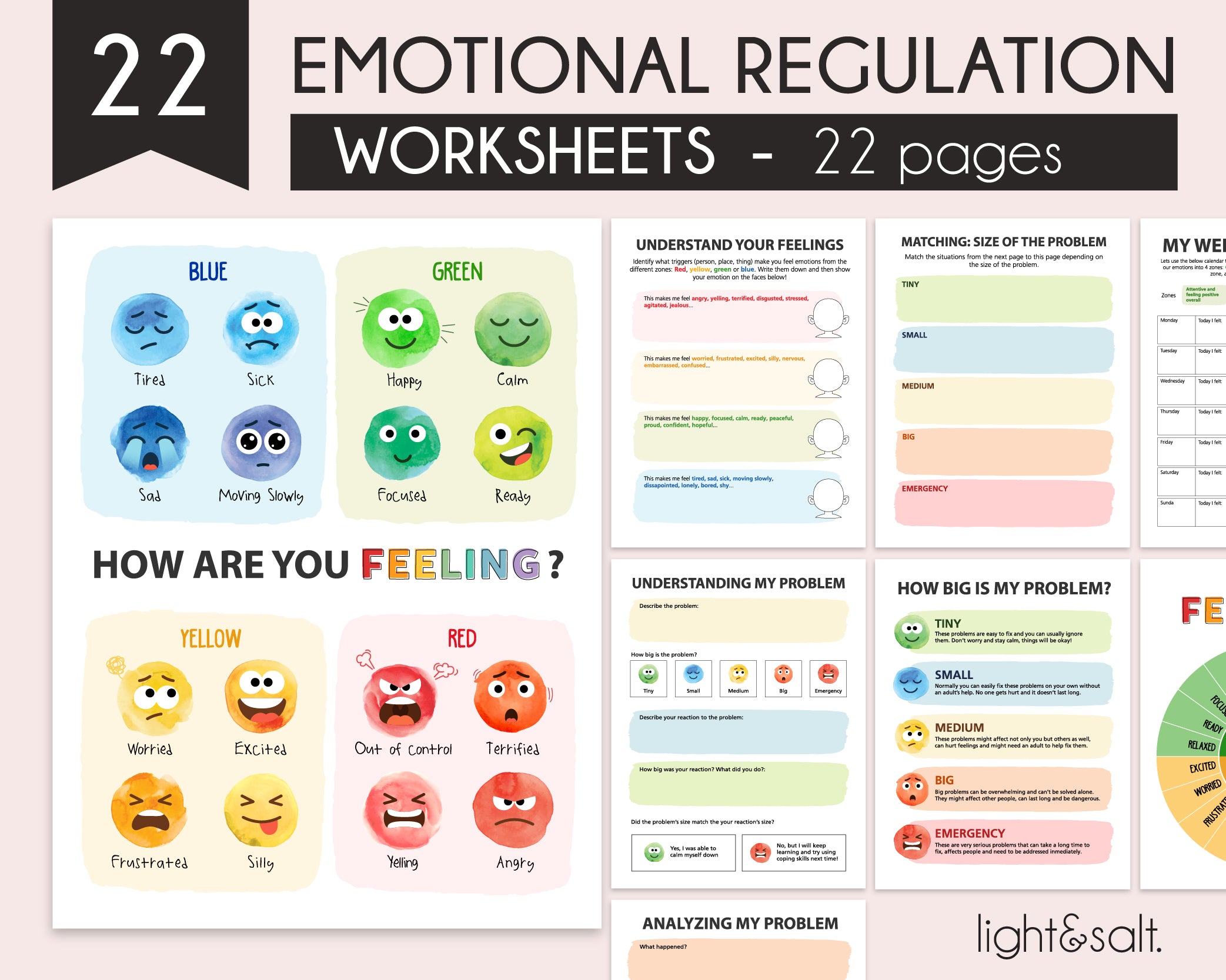 Emotional regulation worksheets – LightandSaltDesign