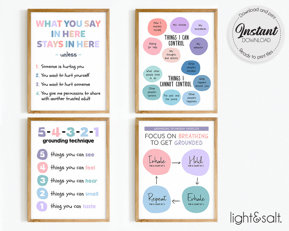Social psychology counseling poster set of 4 – LightandSaltDesign