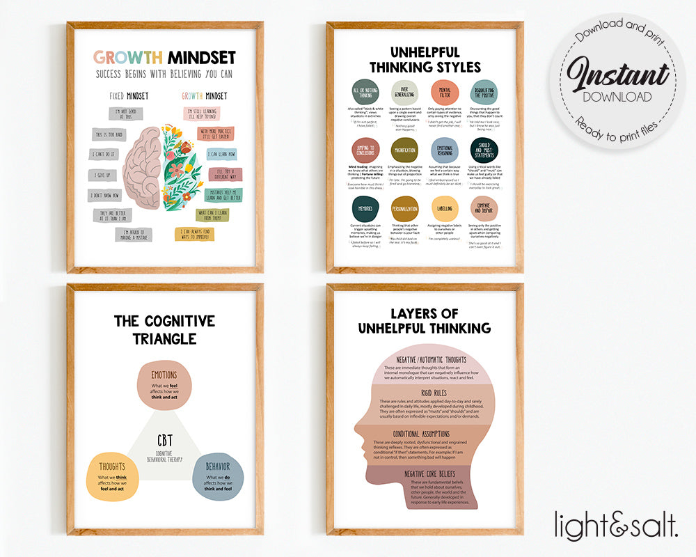 Cognitive Distortions poster bundle set of 4 – LightandSaltDesign