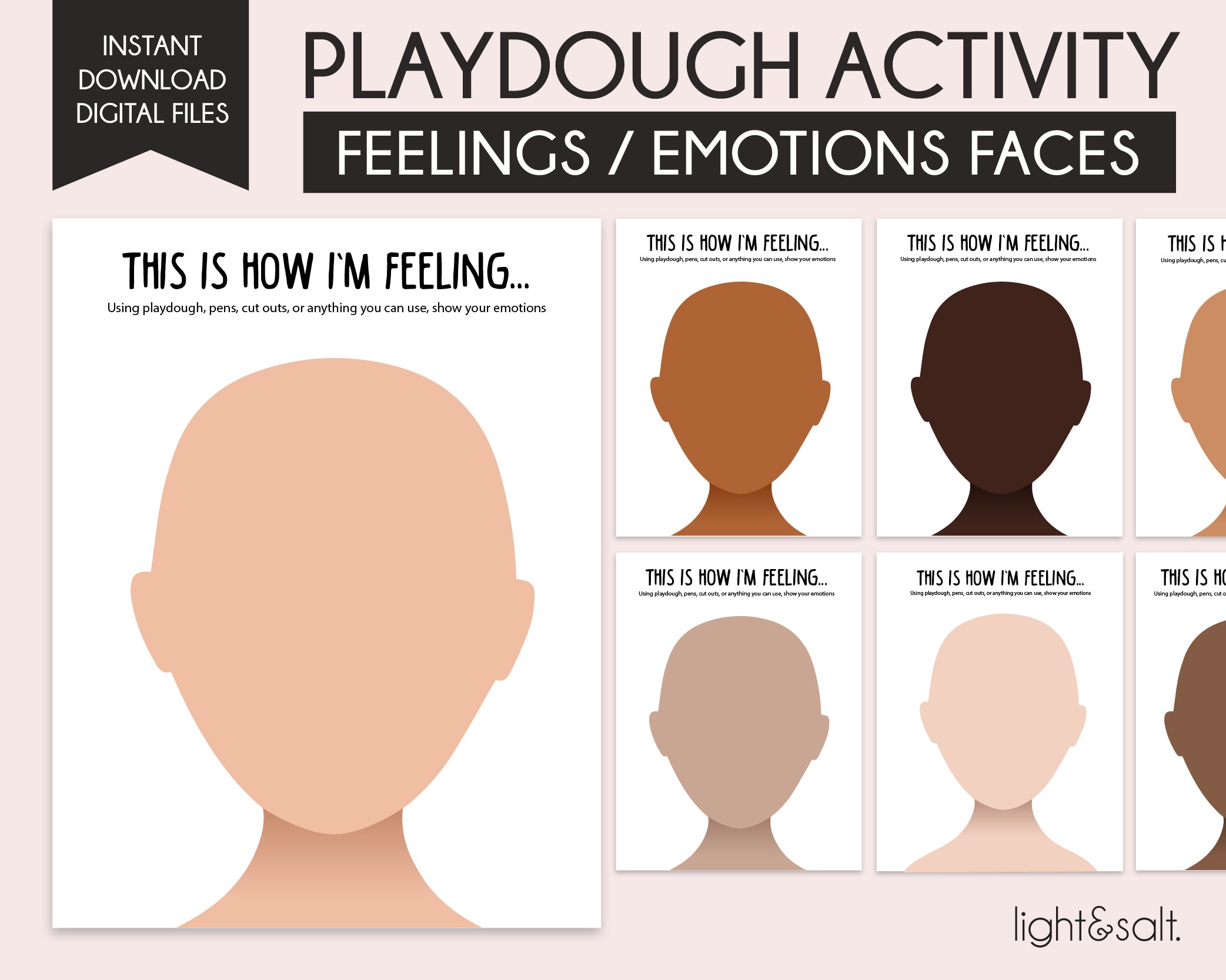 Social emotional feelings Playdough Placemats – LightandSaltDesign