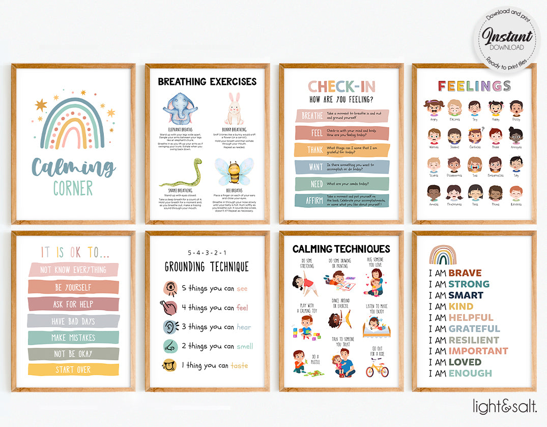 Calming Strategies poster bundle set of 8 – LightandSaltDesign