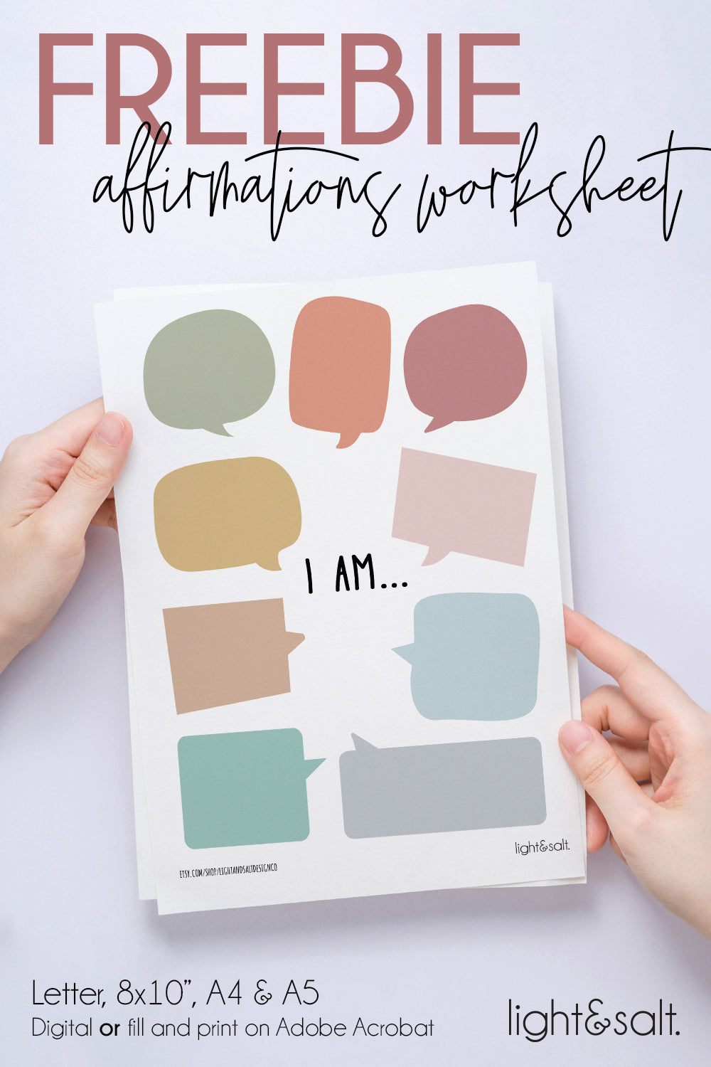FREE Affirmations Worksheet – LightandSaltDesign
