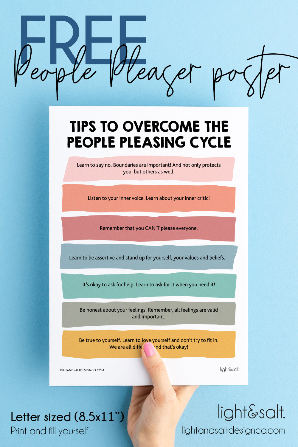 APRIL Freebie - Tips to overcome the People pleasing cycle ...