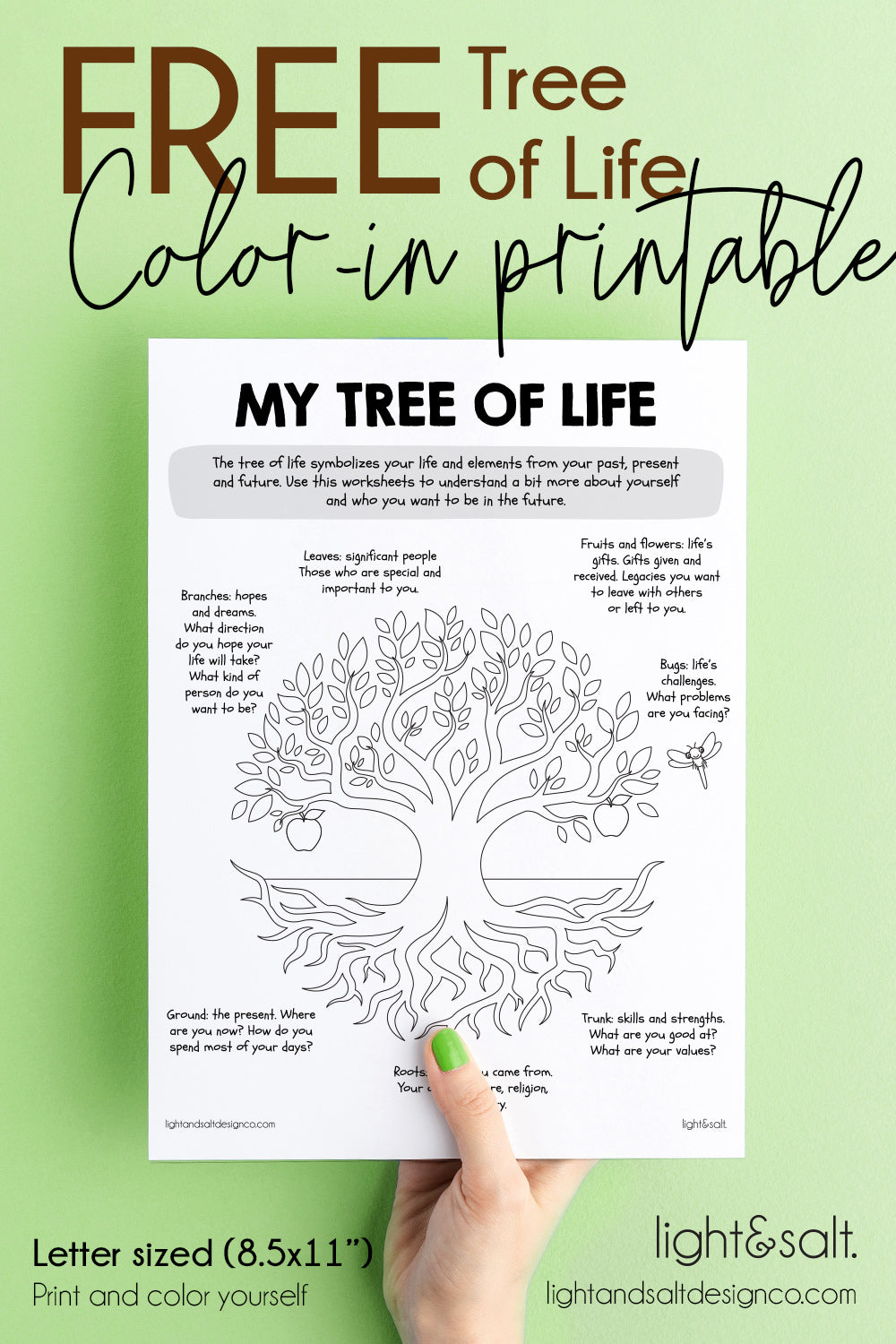 SEPTEMBER Freebie - Tree of life color-in printable – LightandSaltDesign