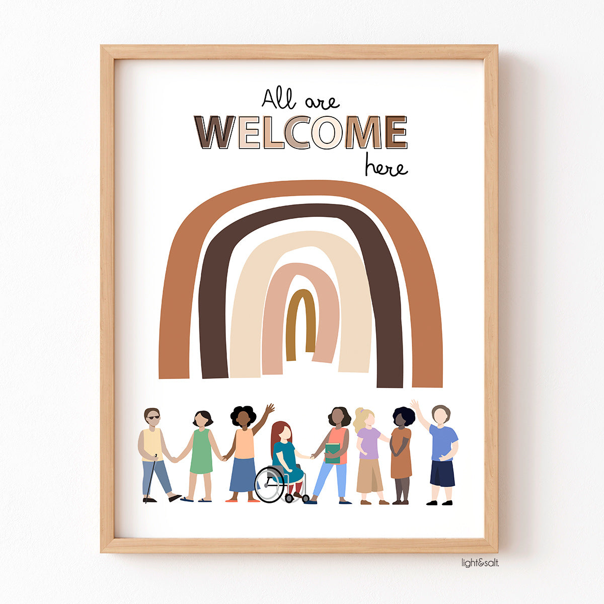 All are welcome here, Diversity poster – LightandSaltDesign
