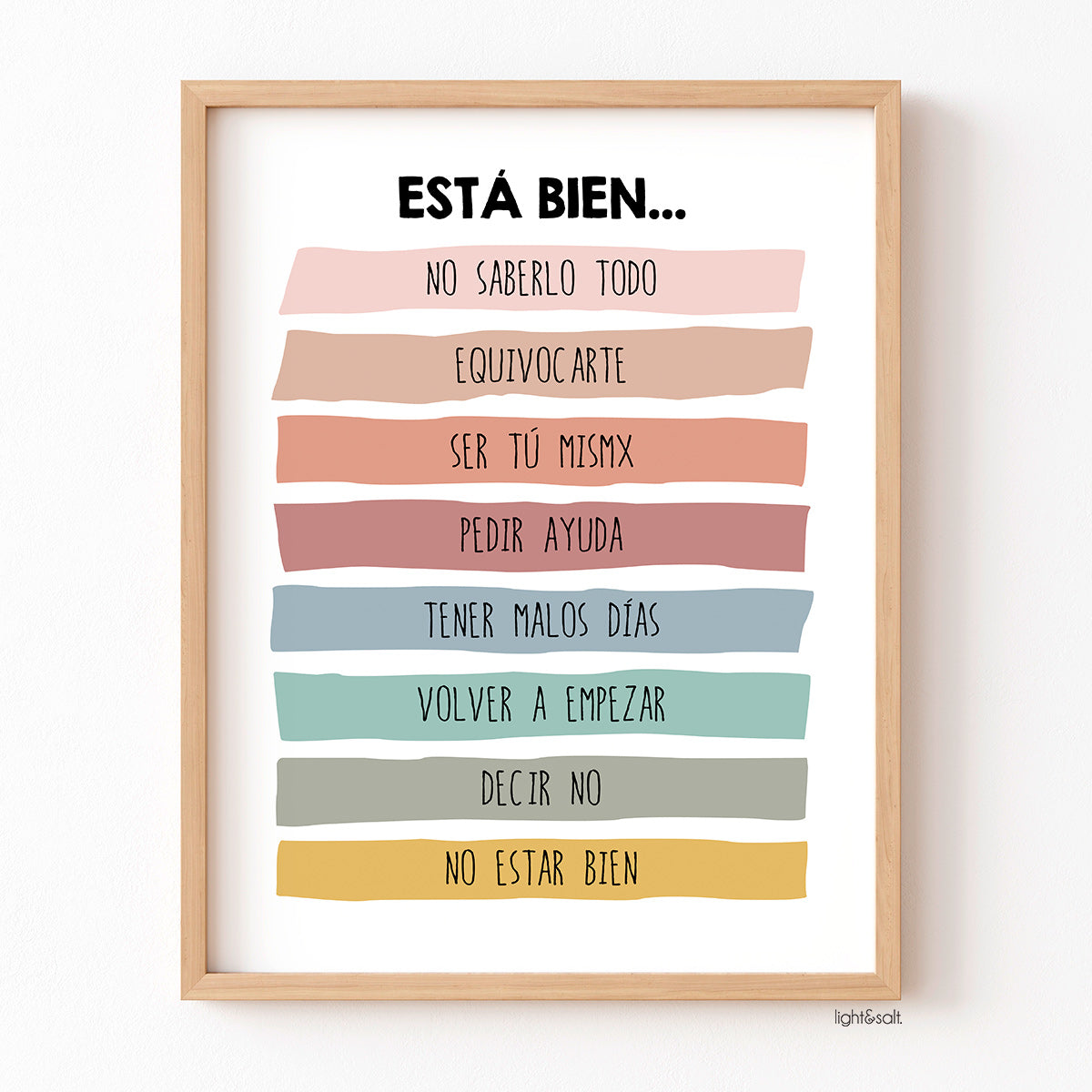 Está bién... It's ok to Spanish poster – LightandSaltDesign