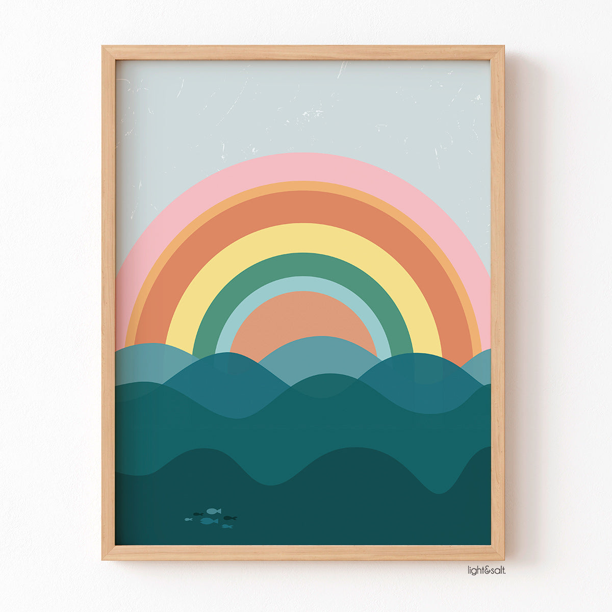 Boho rainbow and ocean poster – LightandSaltDesign
