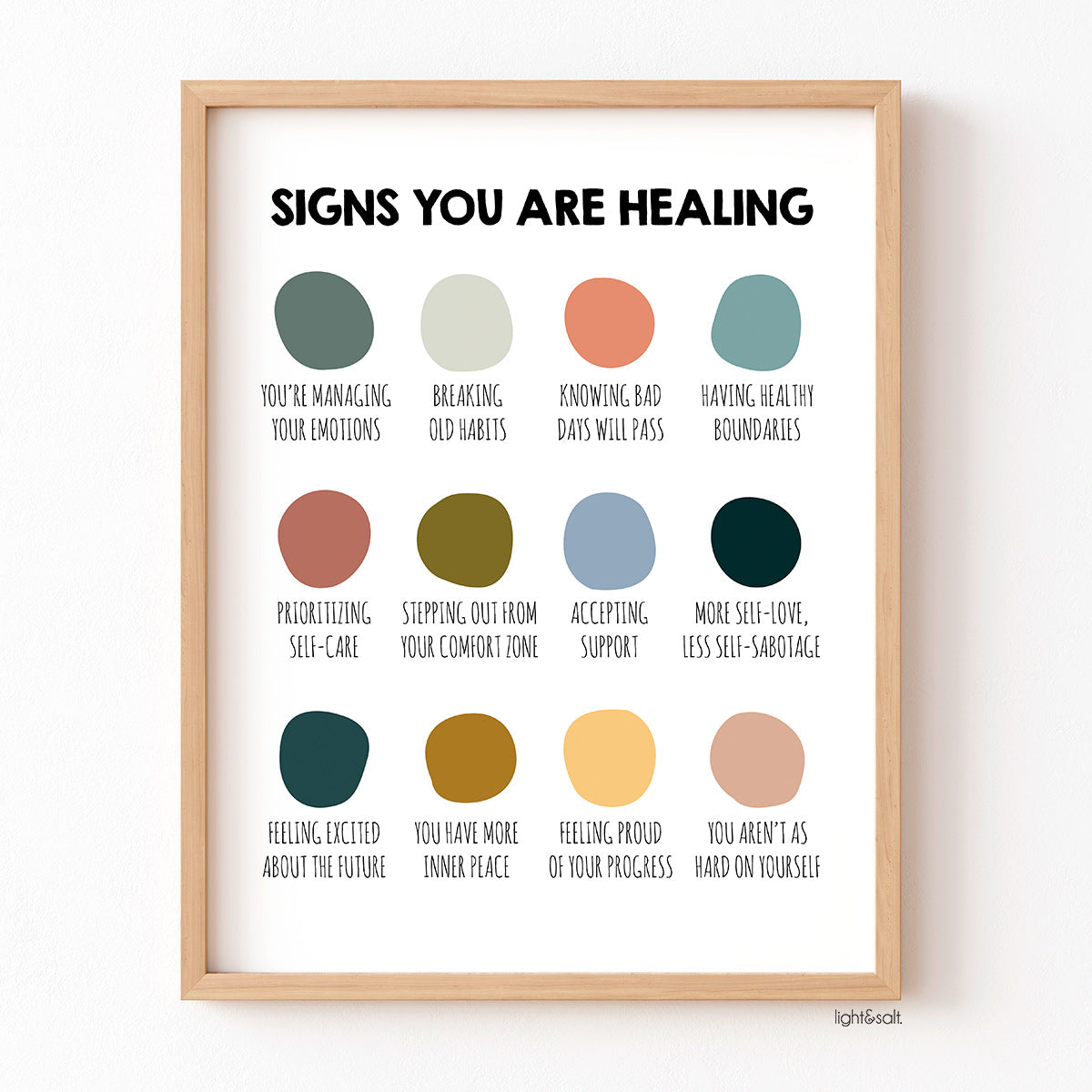 Signs you are healing poster – LightandSaltDesign