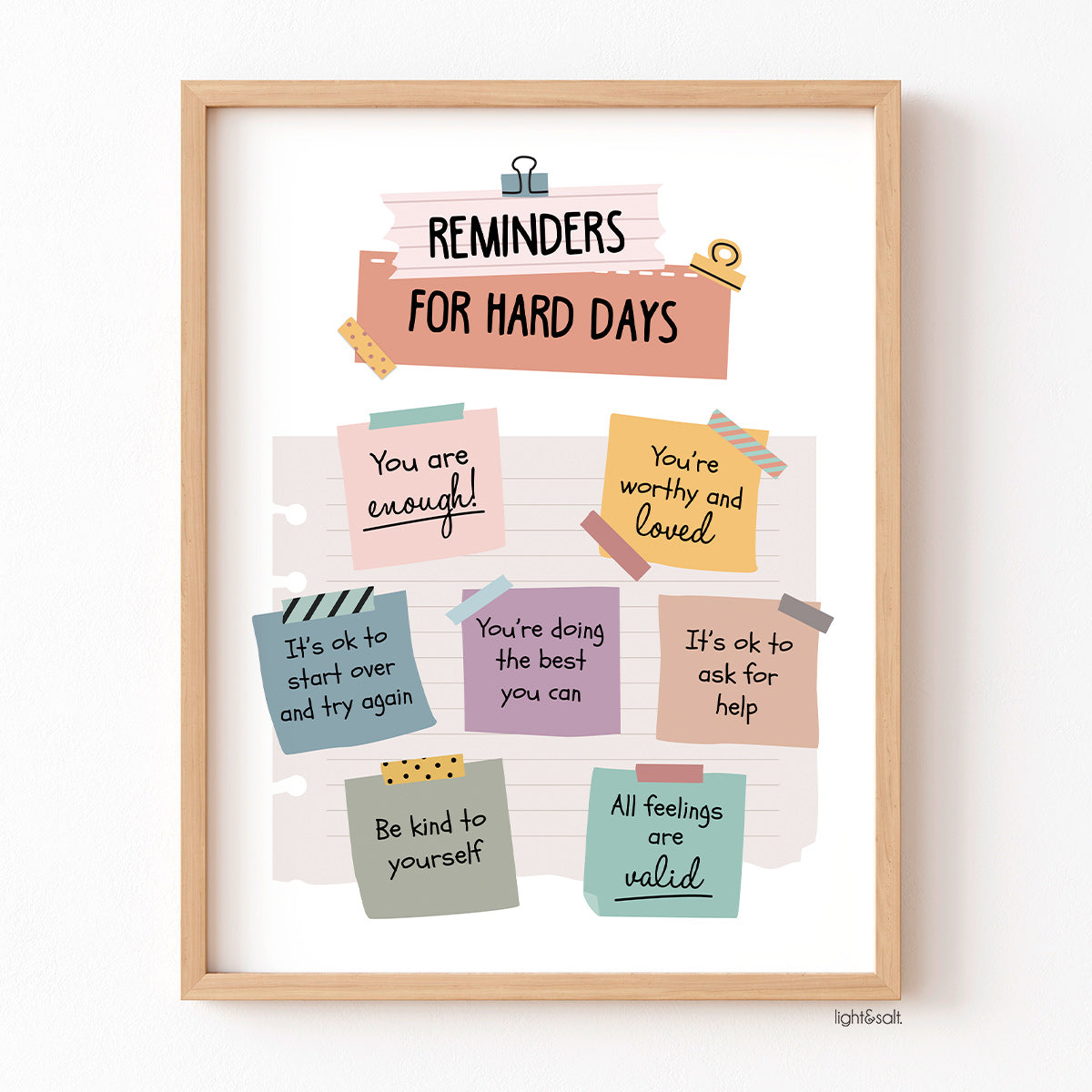 Reminders for hard days poster – LightandSaltDesign