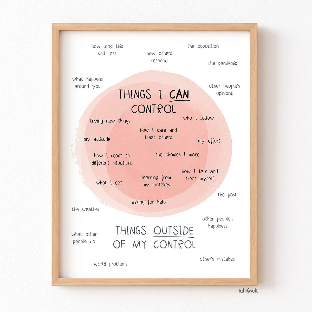 Circle of control poster, things I can and cannot control ...