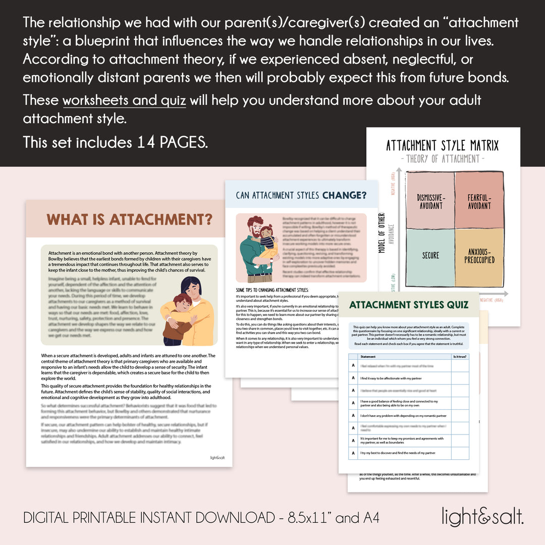 Attachment Theory Worksheets Attachment Styles Therapy Worksheets | My