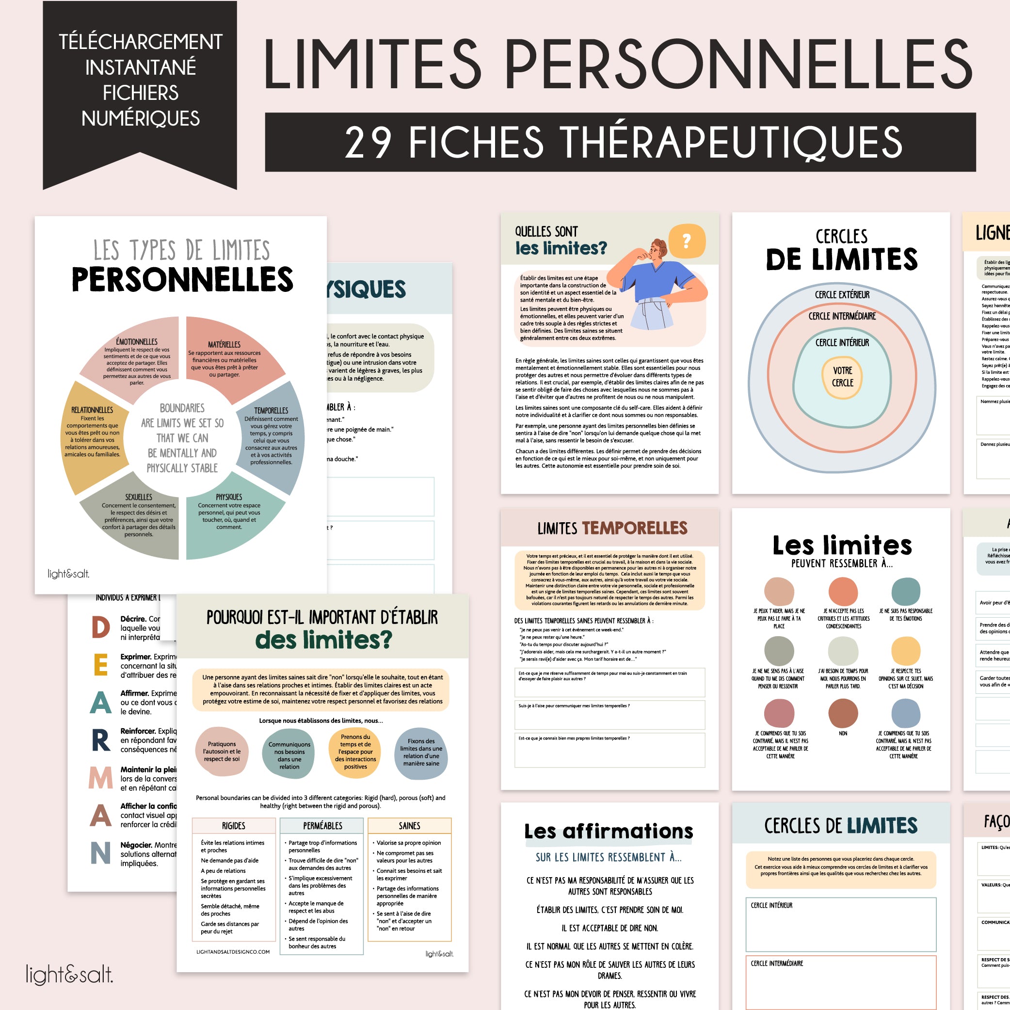 French Boundaries workbook, Cahier d'Exercices sur les Limites Personn ...