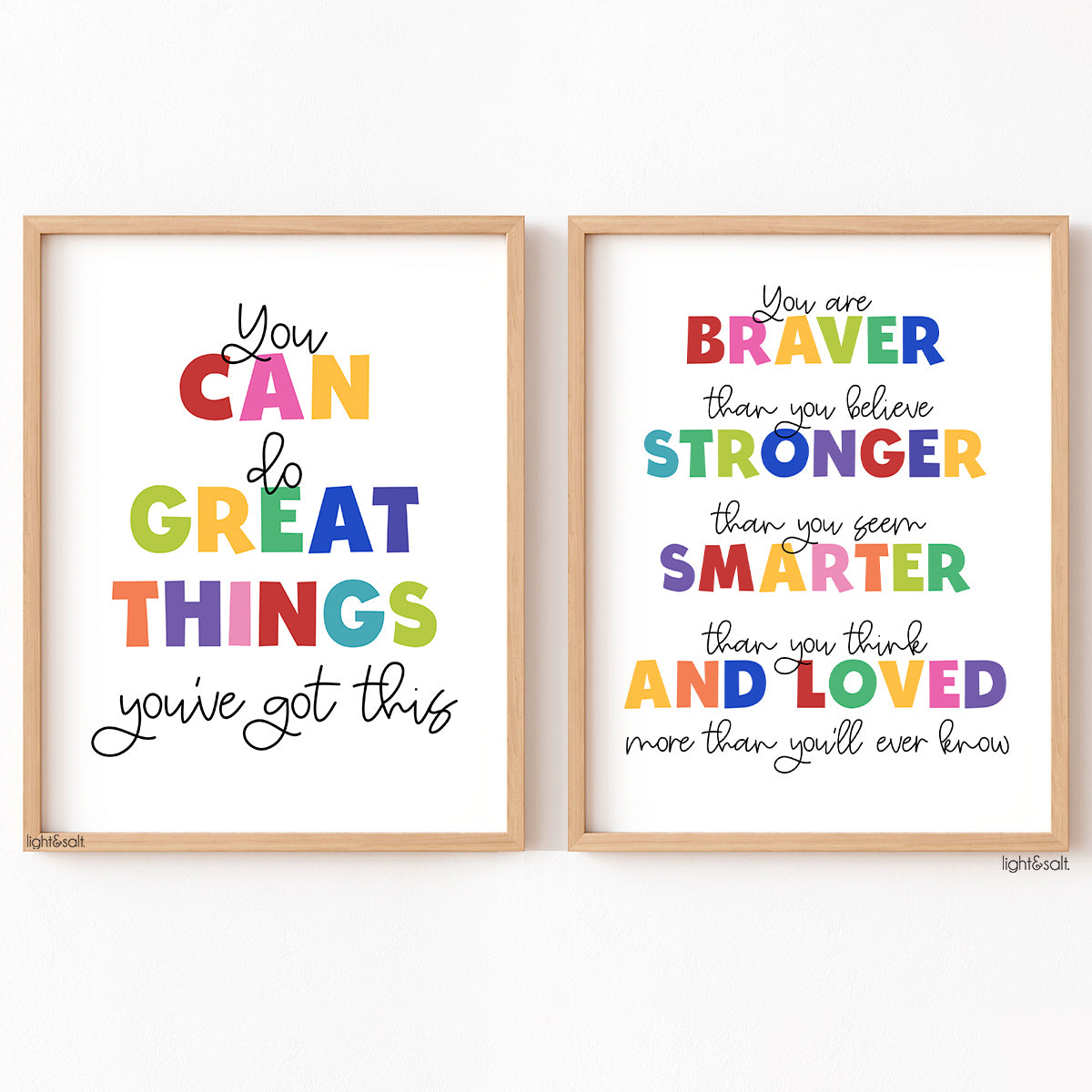 You can do great things, You are braver than you believe, set of 2 pos ...