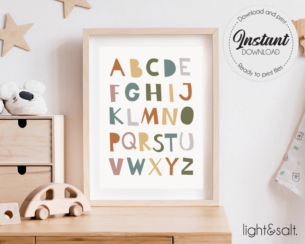 ABCD Alphabet poster – LightandSaltDesign