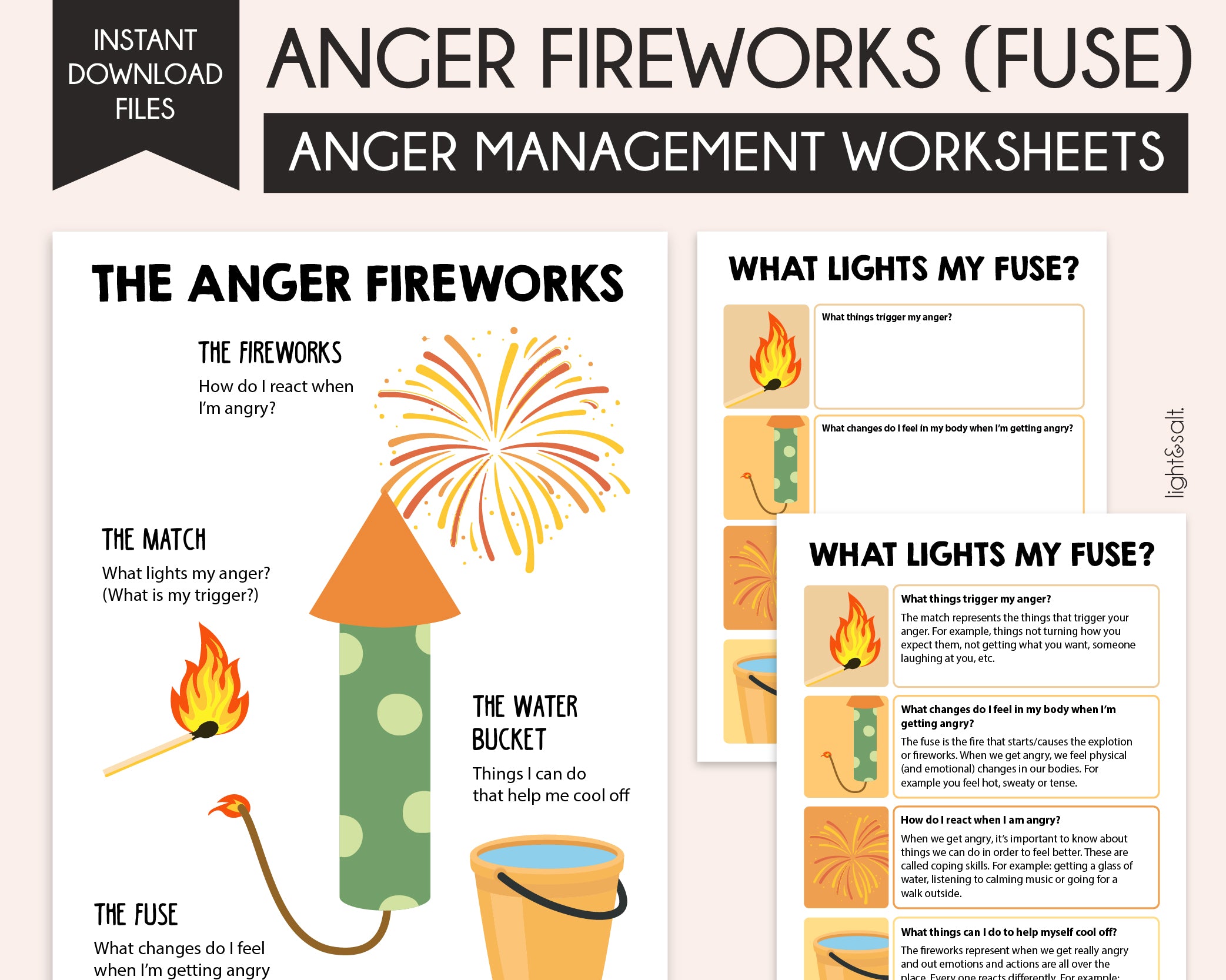 Anger fuse worksheets, anger management – LightandSaltDesign