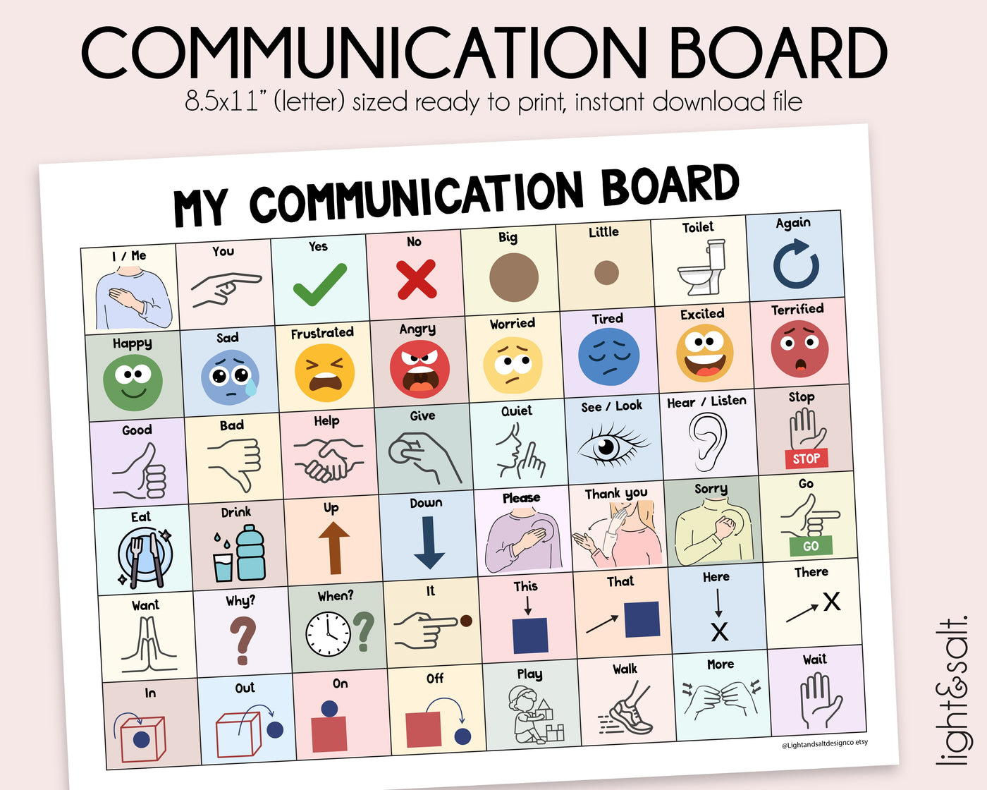 Communication Board Printable LightandSaltDesign Communication Board Printable LightandSaltDesign