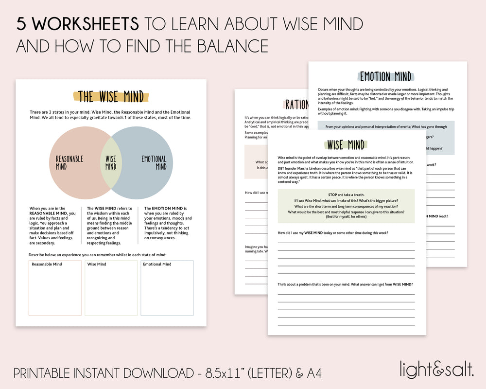 Wise Mind Worksheet Wise Mind Worksheet For Kids – Mental Health