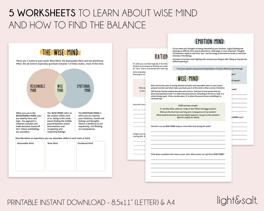 Dbt Wise Mind Worksheet Wise Mind Beyond Decision Making: Embracing